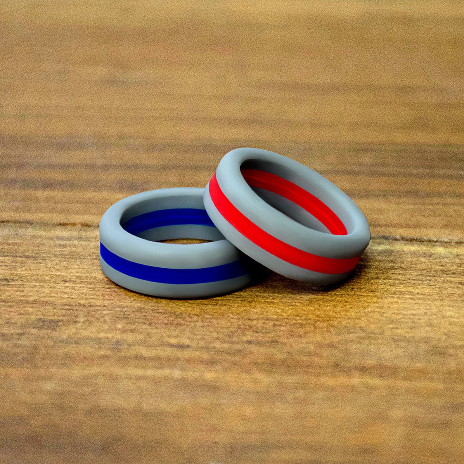 Gray with Orange Stripe Silicone Ring | Etsy