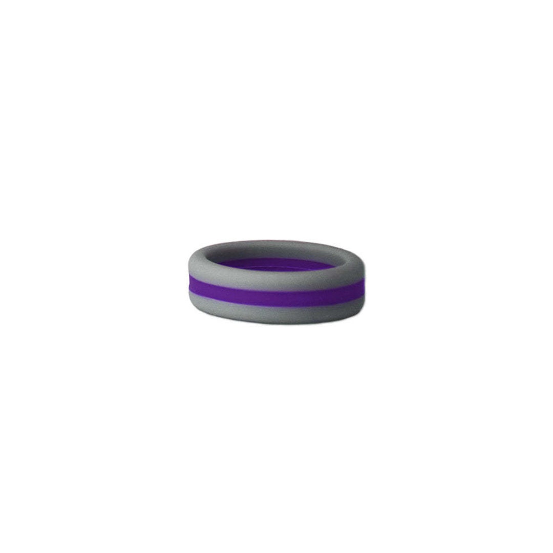 Gray With Colored Striped Silicone Ring 9 Color Options - Etsy