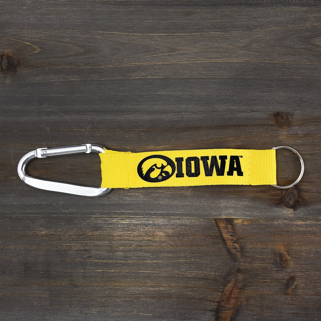 The University of Iowa Hawkeyes Yellow Logo Lanyard Keychain Key Fob ...