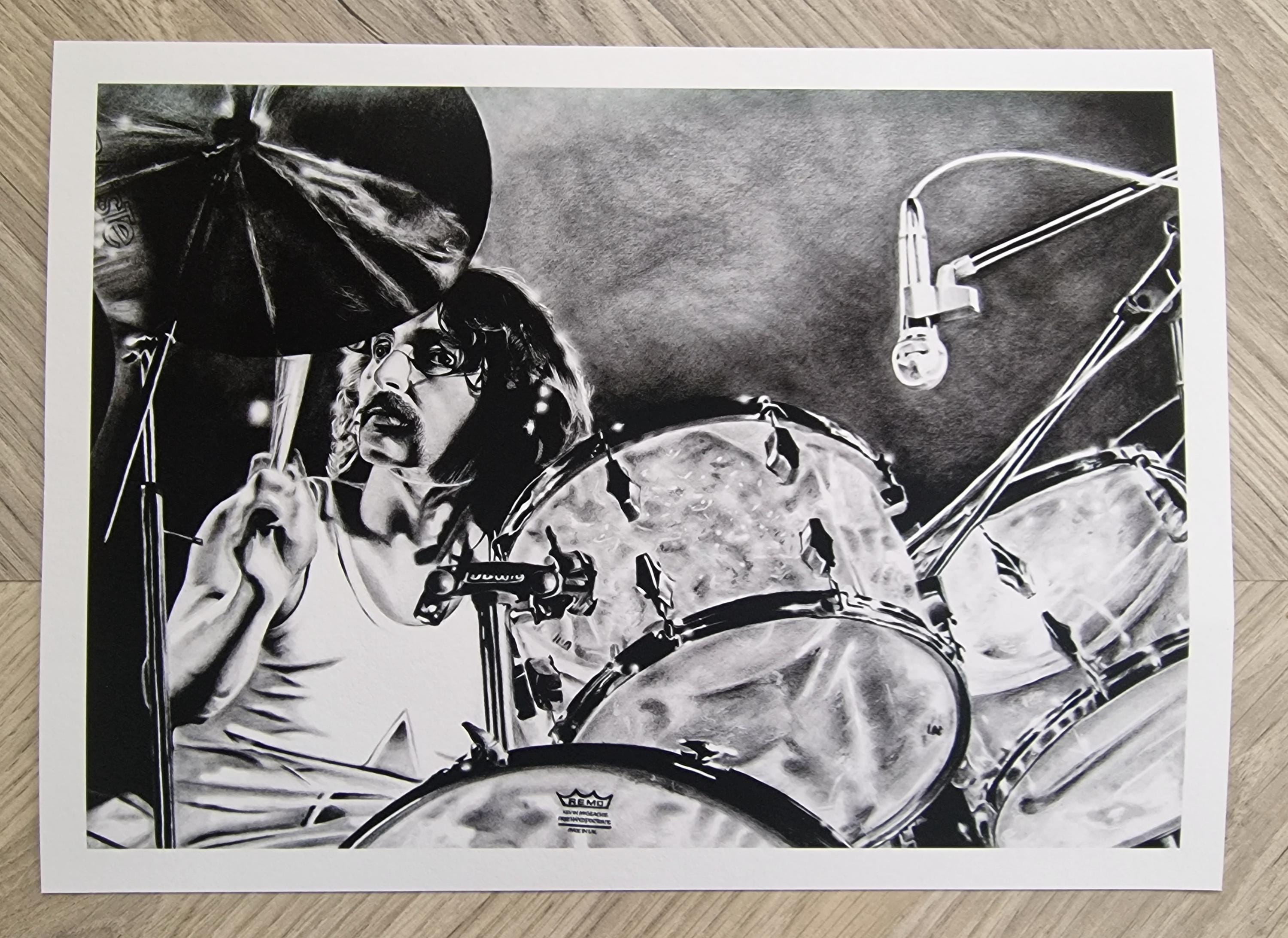 Nick Mason Pink Floyd Poster - Pencil Art Limited Edition Giclee Print ...