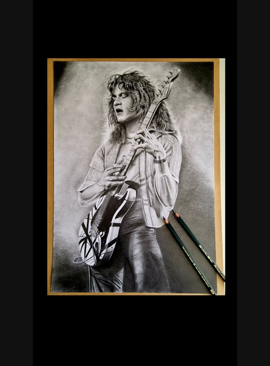 Eddie Van Halen Original Pencil Art A3 Size 11.7x16.5 - Etsy UK