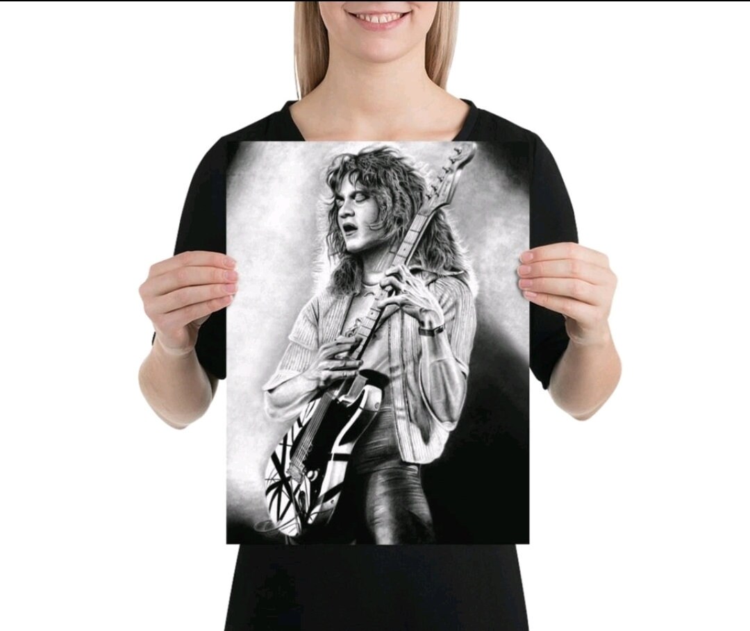 Eddie Van Halen Pencil Art Print Poster - Etsy
