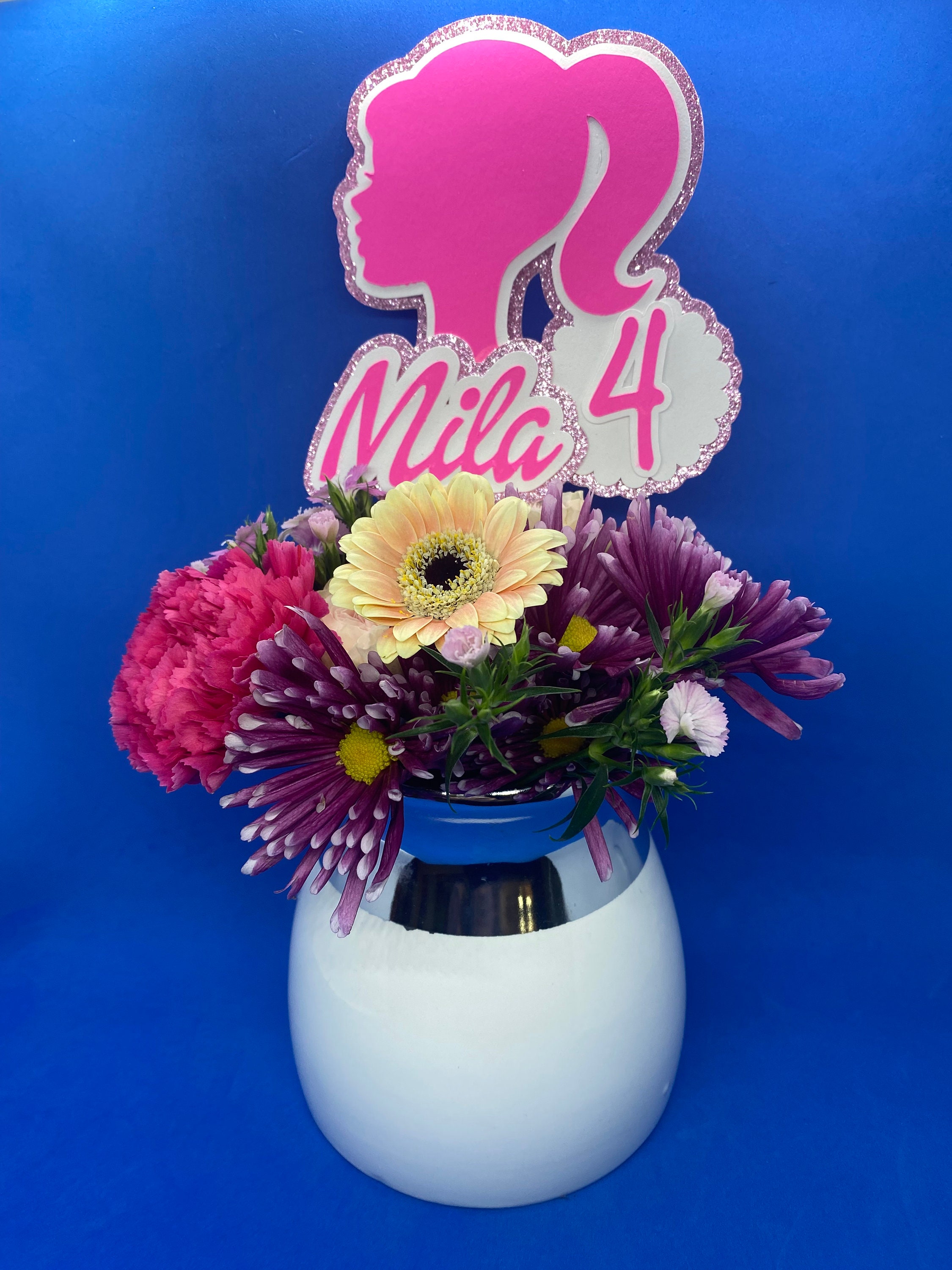 Doll Head Silhouette Cake Topper With Name - Etsy