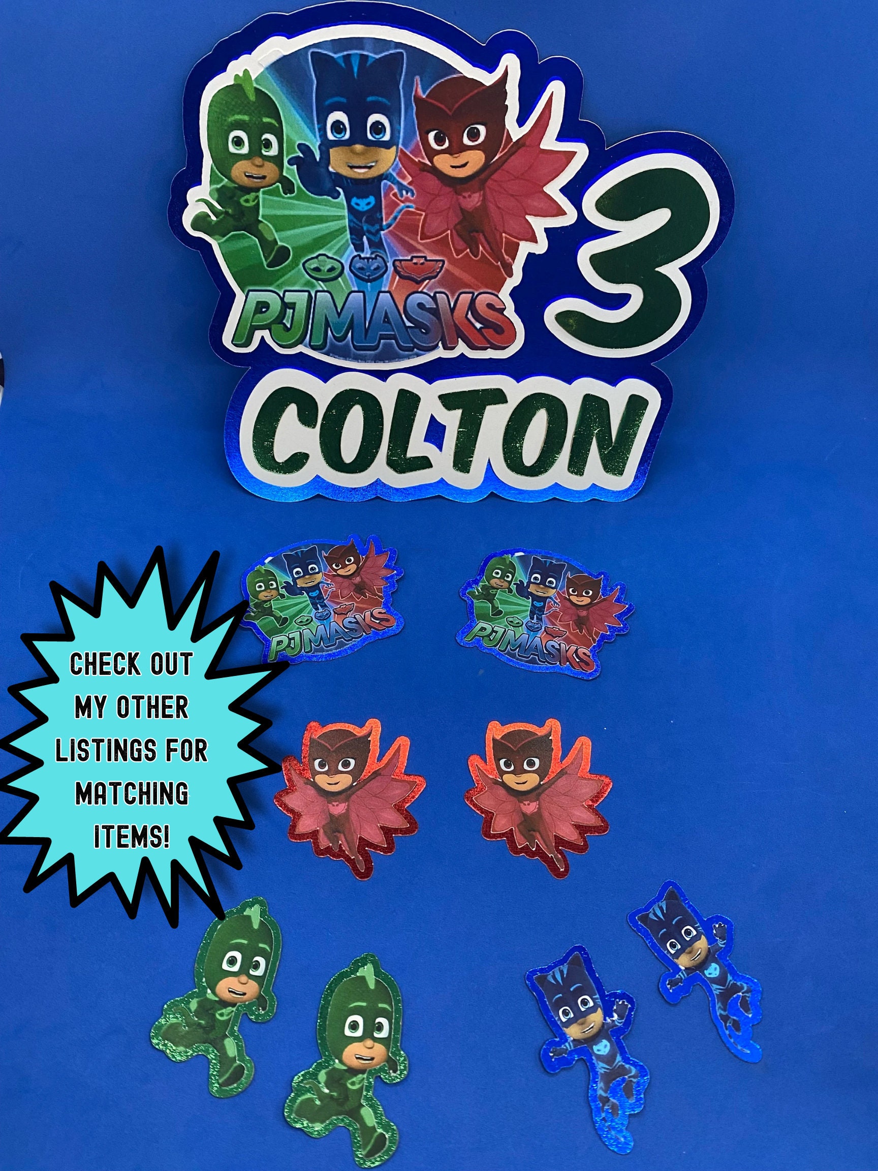 Pjmasks Cake Topper Personalized - Etsy