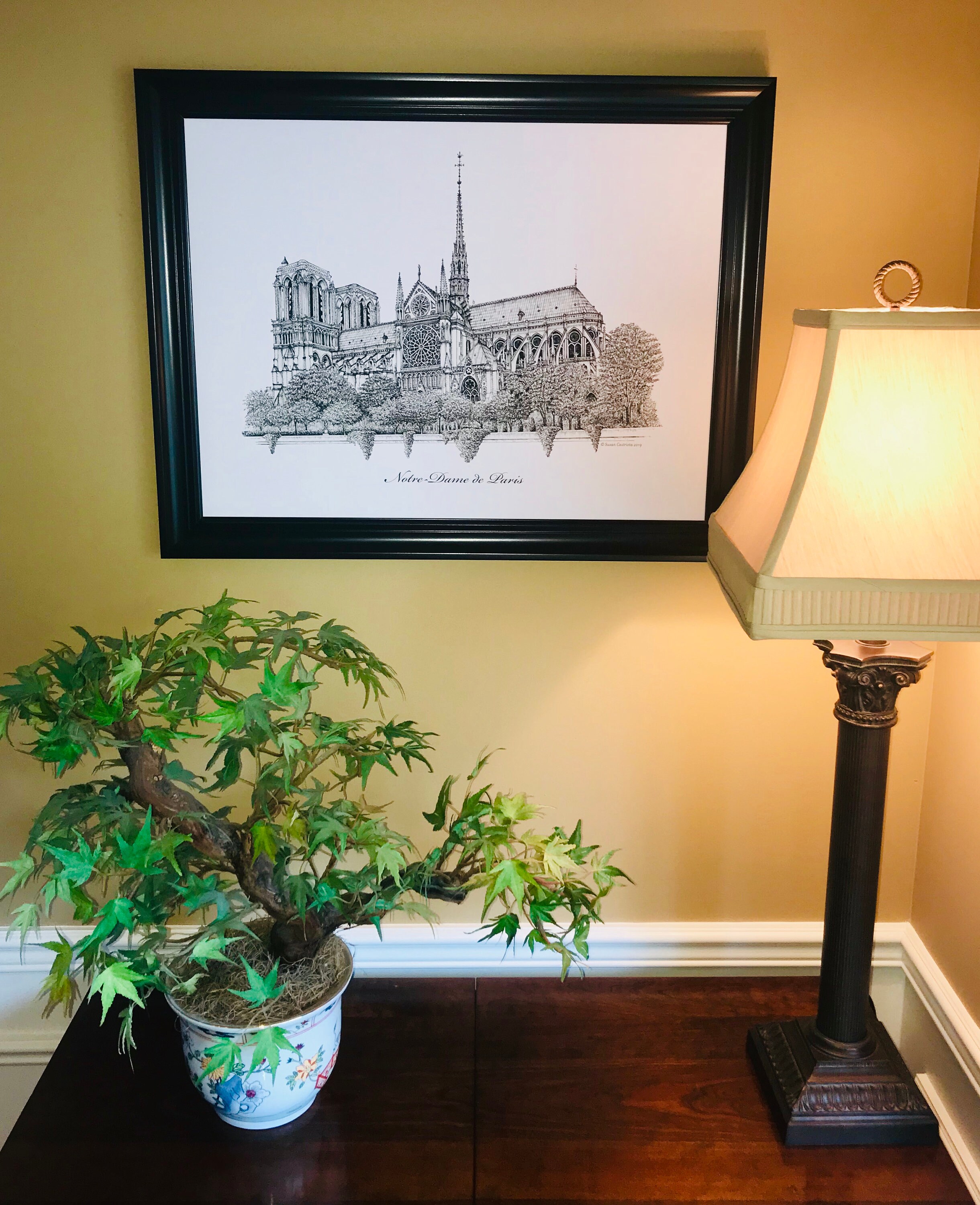 NOTRE-DAME De PARIS Pen & Ink Print by Susan Castriota , Signed 18" X ...