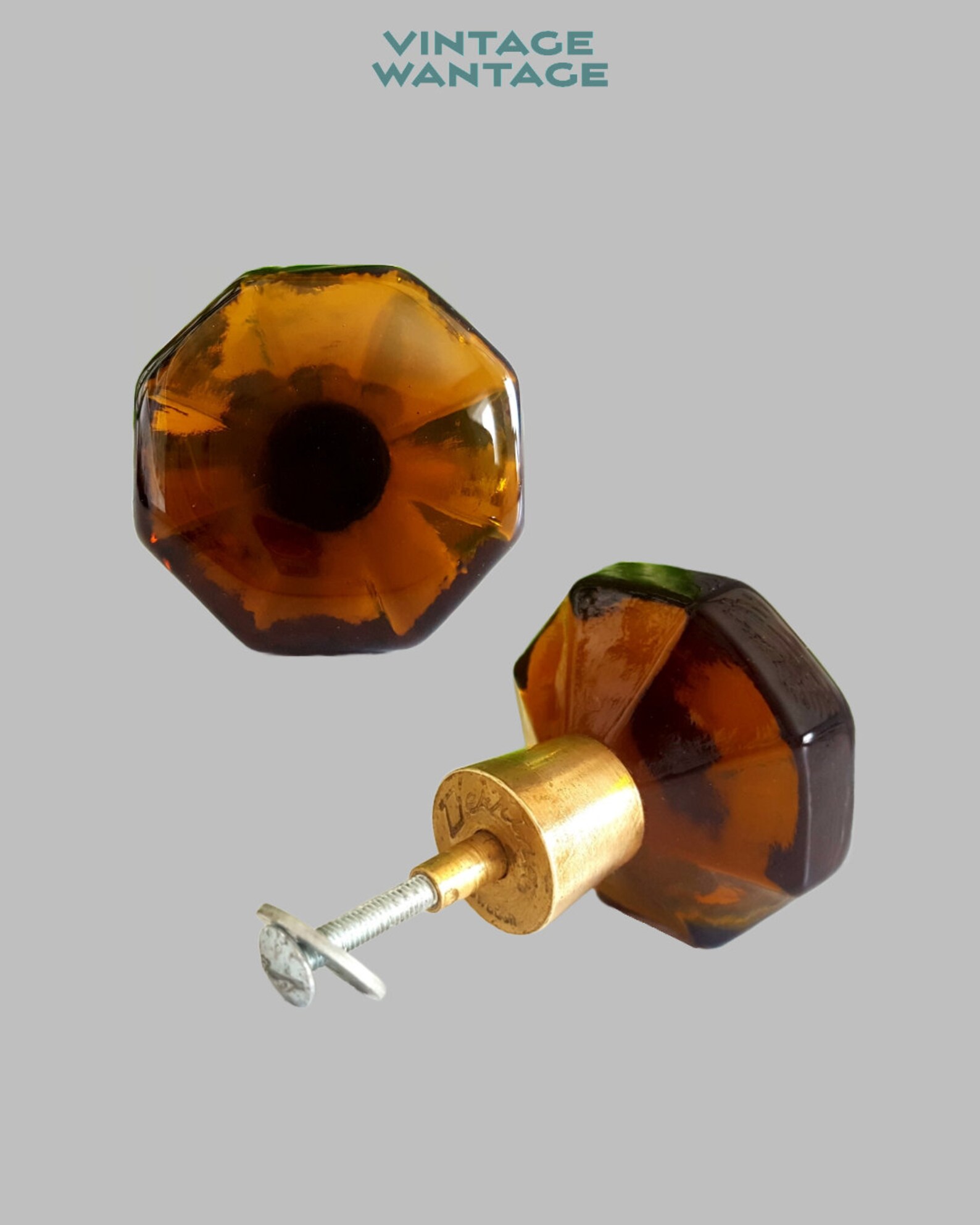 1960s Amber Glass Drawer Knobs Vintage Swedish Cabinet Knobs 15 PIECES AVAILABLE 1960s Nordic ...