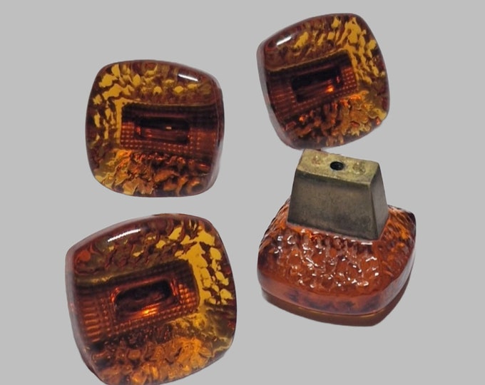1960s Amber Glass Drawer Knobs Vintage Swedish Cabinet Knobs 27 PIECES AVAILABLE 1960s Nordic ...