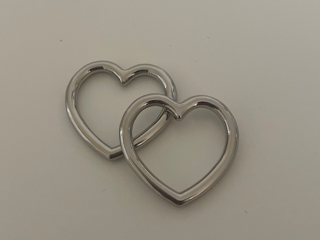 27mm Heart O-ring, Heart Ring Connector, Heart Shape Buckle - SILVER - Etsy
