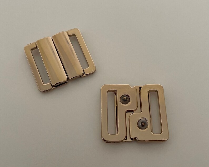 2 Piece Gold Swimwear Clasp | Bikini Buckle | Hook Clasp | Lingerie ...