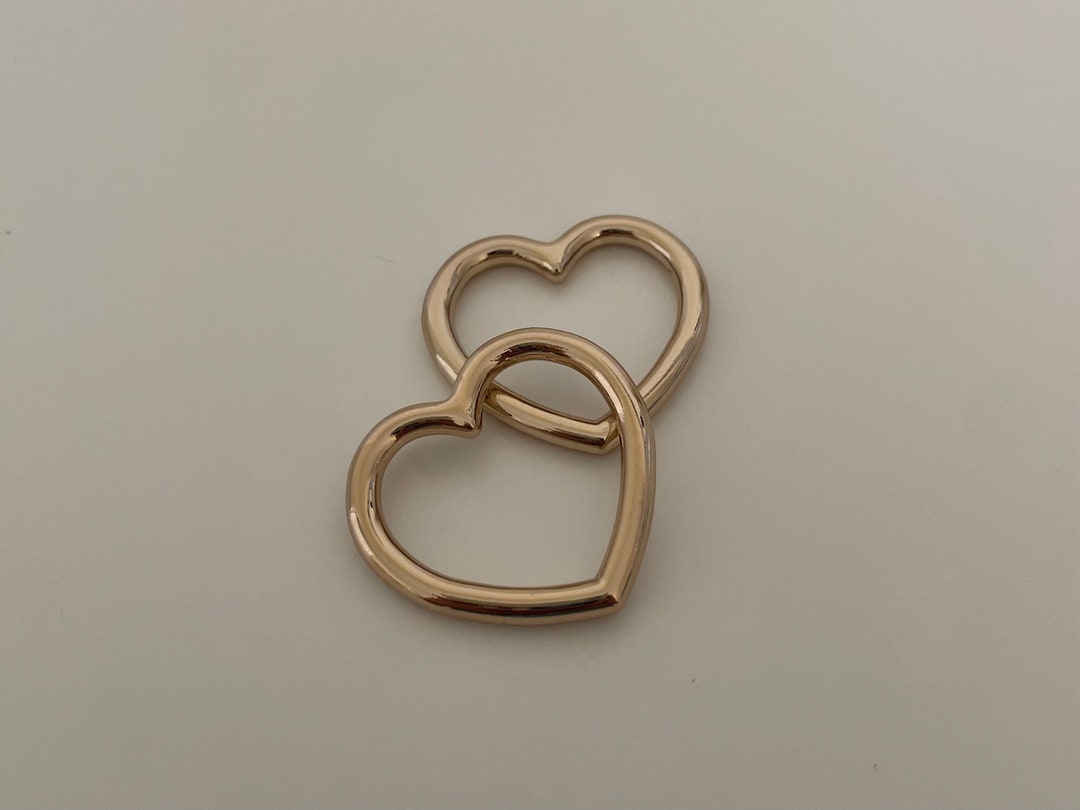 27mm Heart O-ring, Heart Ring Connector, Heart Shape Buckle - GOLD - Etsy