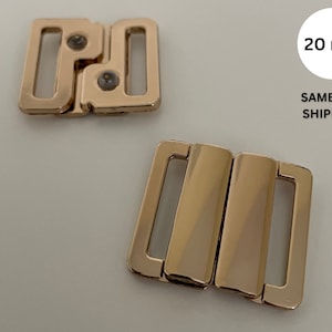2 Piece Gold Swimwear Clasp | Bikini Buckle | Hook Clasp | Lingerie ...