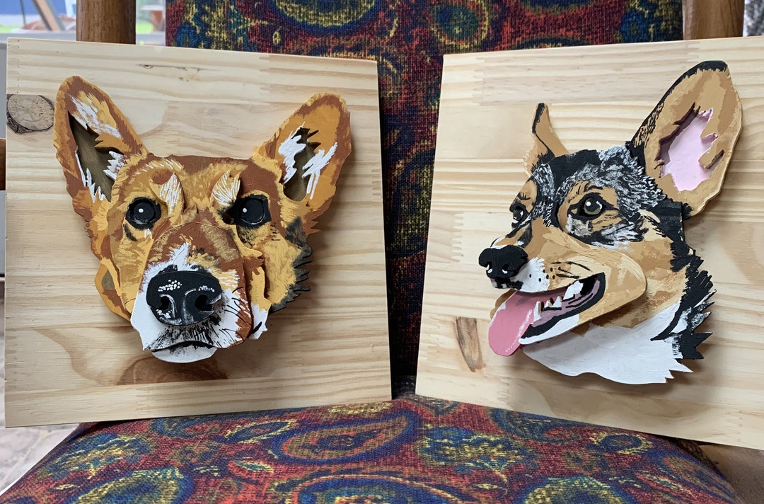 Custom Wooden Pet Portraits (small Set of 2) - Etsy