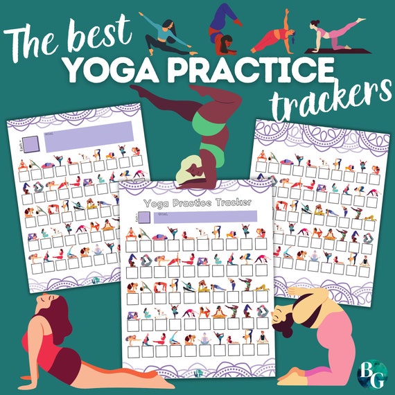 Yoga Practice Tracker Log Printable Coloring Chart | Etsy