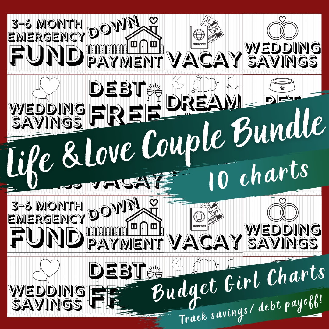 Life and Love Couple Bundle - Debt Payoff & Savings Tracking Charts - Etsy