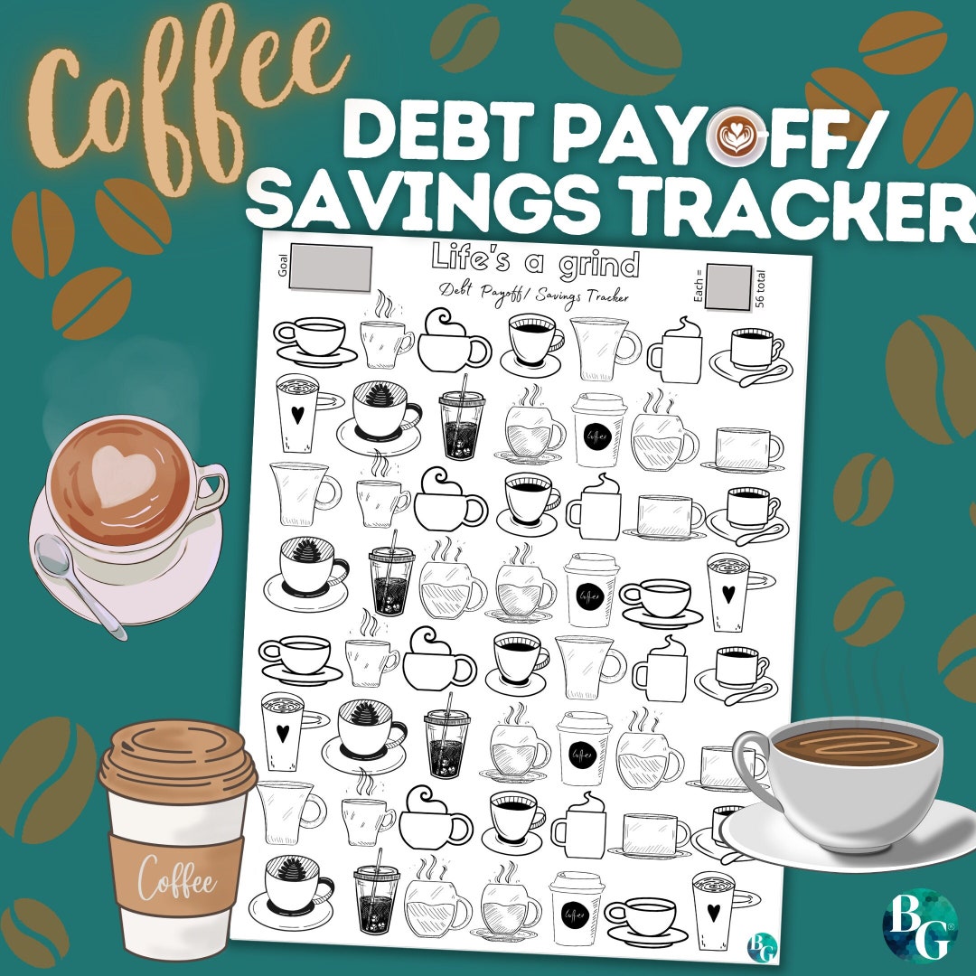Coffee Debt Payoff & Savings Tracking Printable Chart - Etsy