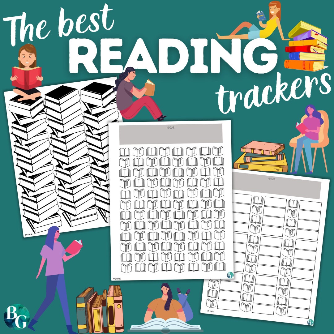 Books & Reading Trackers Printable Coloring Chart Goal Sheets - Etsy