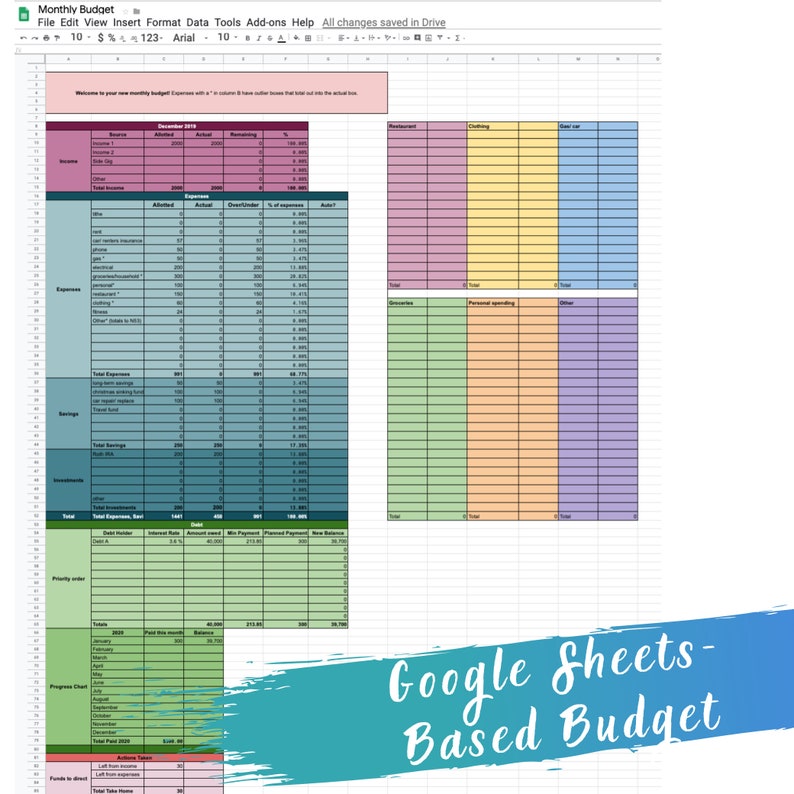 Basic Budget Template Google Sheets Rrgase
