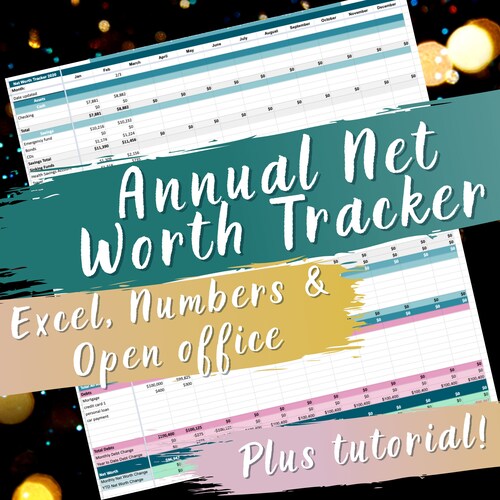 Annual Net Worth Spreadsheet Tracker Customizable - Etsy