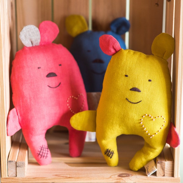 Linen Stuffed Animal - Etsy
