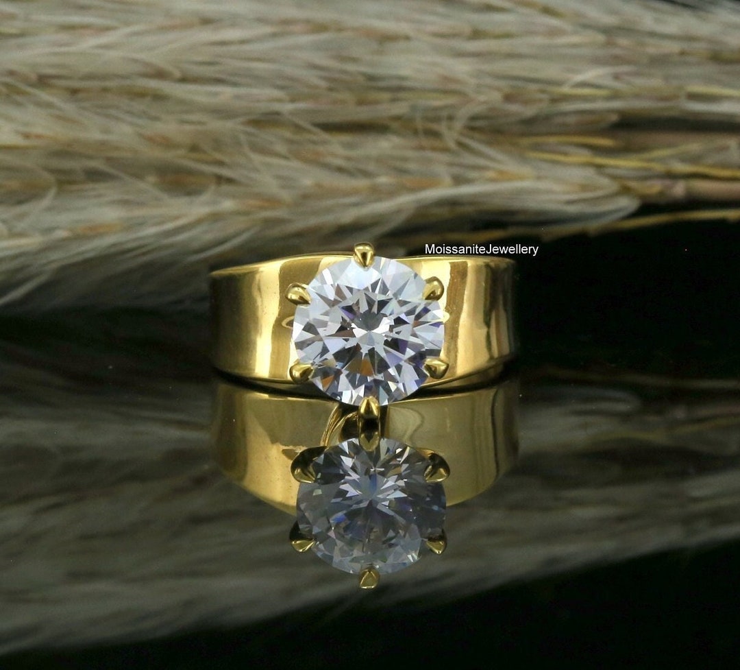 Personalized Wedding Ring Large Diamond Unique Bridal Ring - Etsy