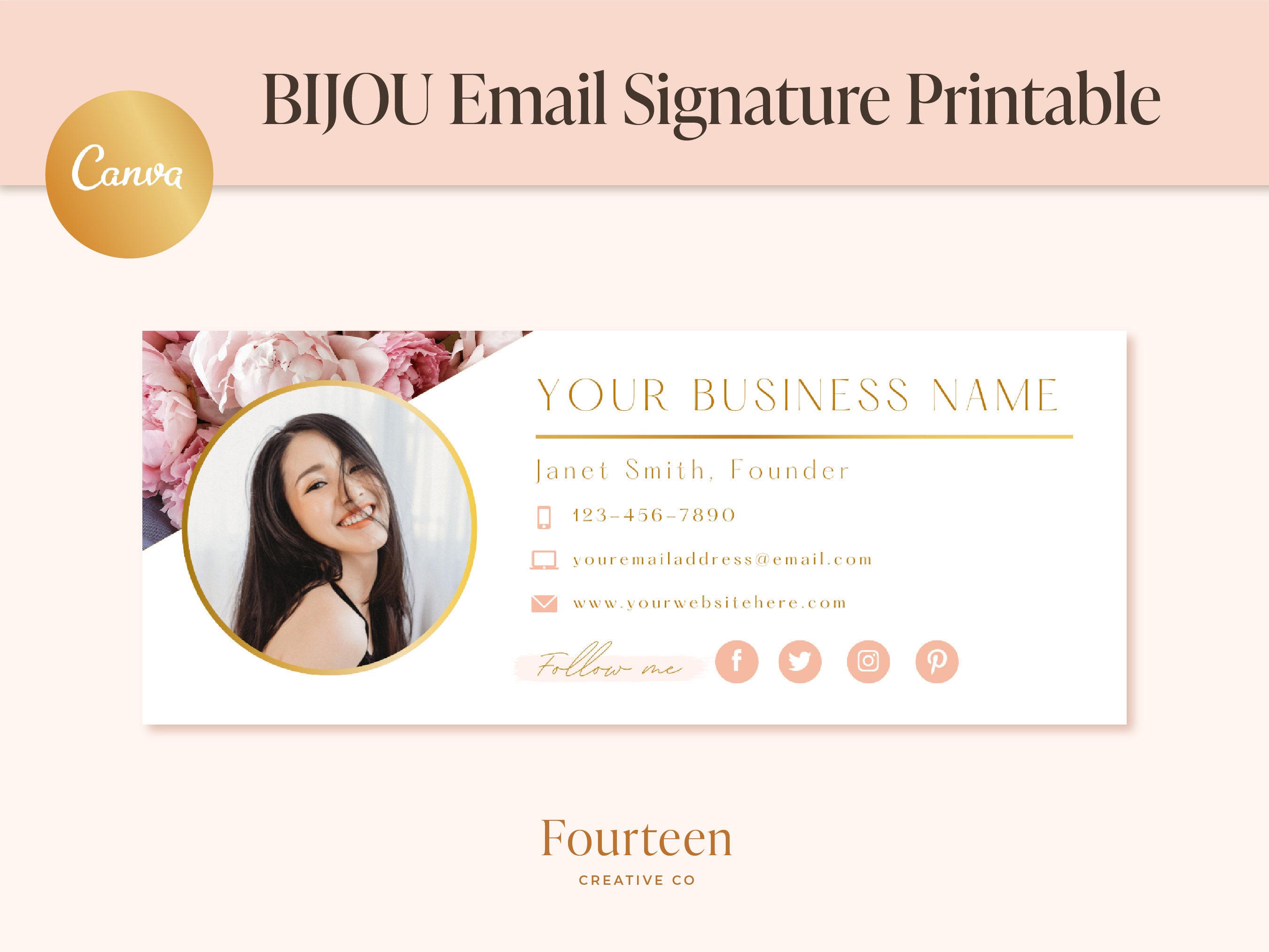 email-signature-template-canva-email-signature-printable-etsy