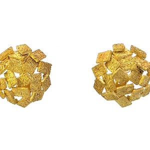Vintage 1964 Andrew Grima Brick Earrings. 18ct Gold. Andrew Grima for ...