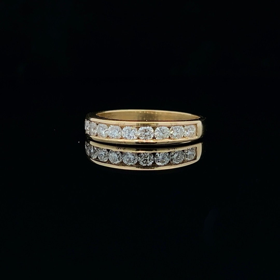 Vintage Channel Set Diamond 18ct Gold Half Eternity Ring. - Etsy