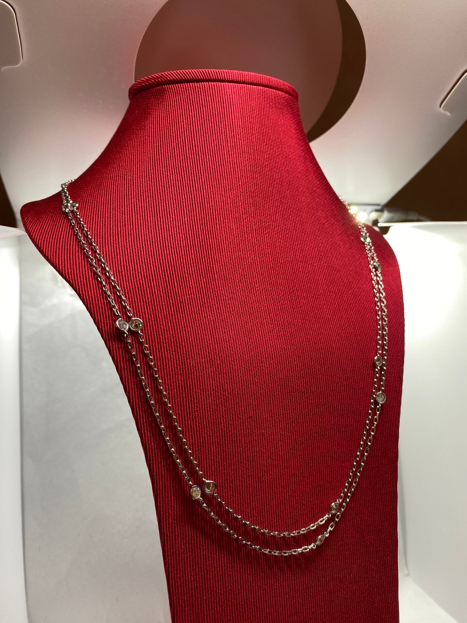 Diamond Long Necklace / Chain. Spectacle Set Diamond Guard | Etsy