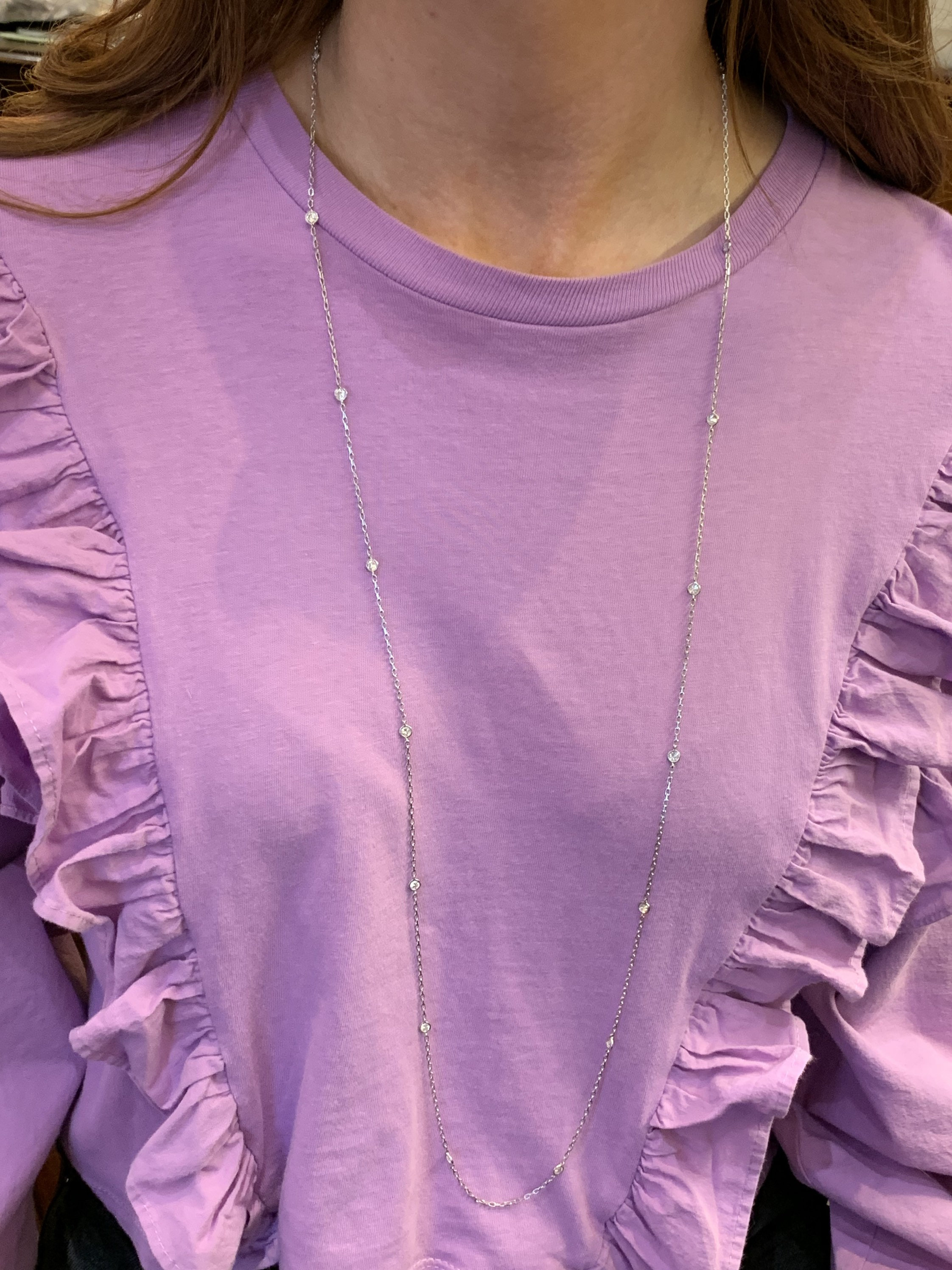 Diamond Long Necklace / Chain. Spectacle Set Diamond Guard - Etsy UK