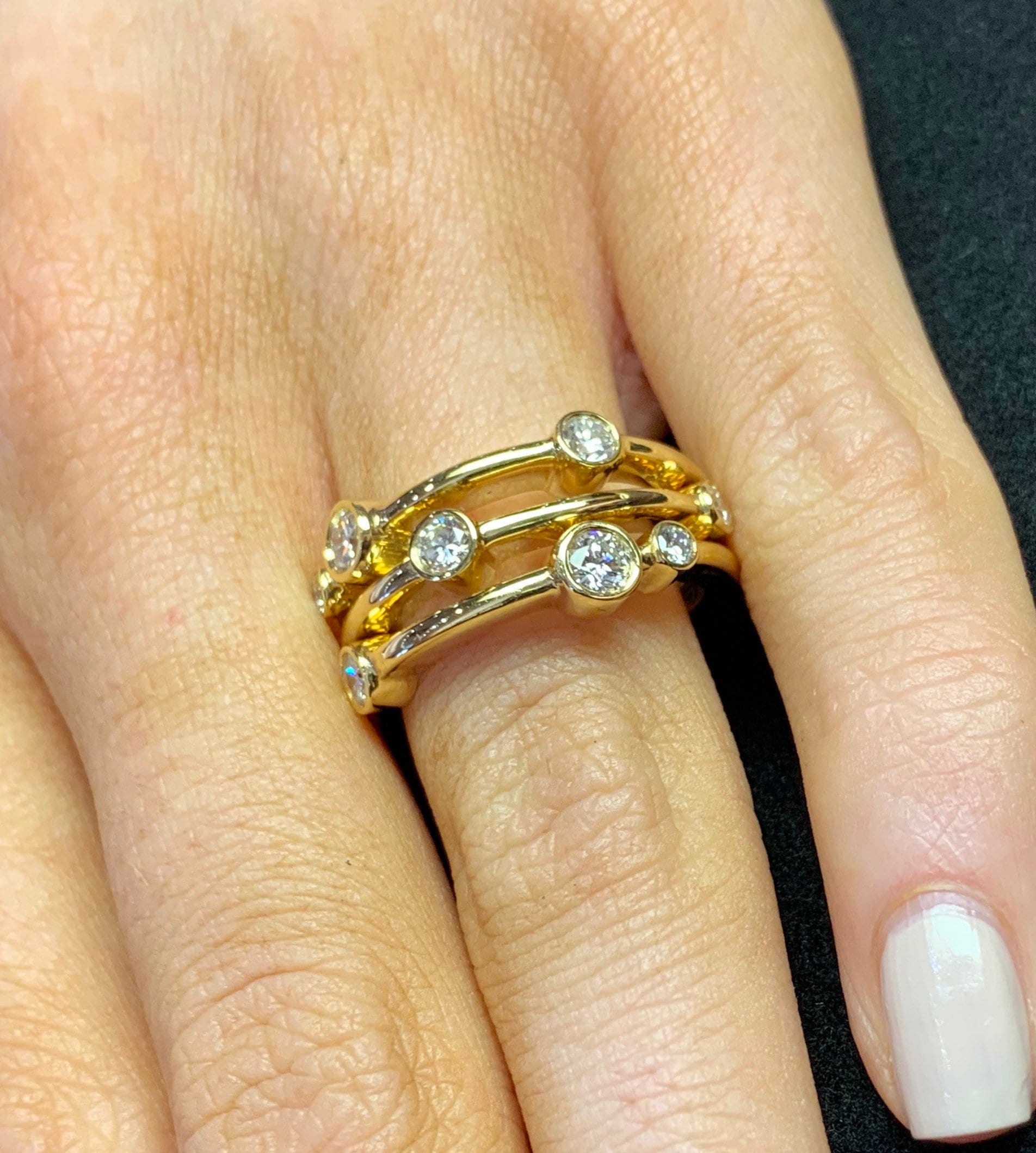 Diamond Scatter Ring. 18ct Yellow Gold. Superbly Made | Etsy
