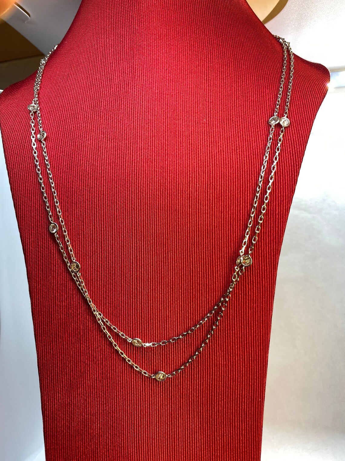 Diamond Long Necklace / Chain. Spectacle Set Diamond Guard | Etsy