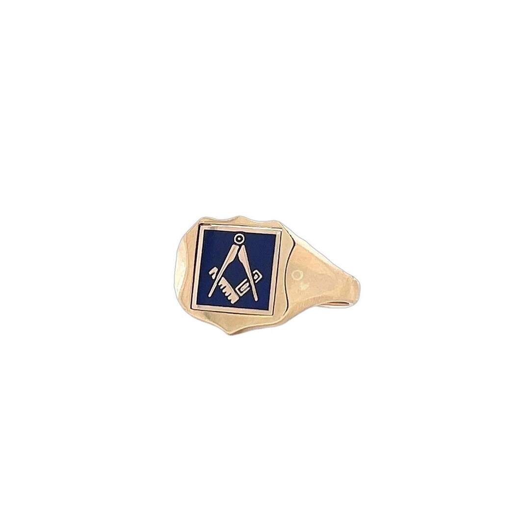 Vintage Enamel Masonic 'swivelling' 9ct Gold Shield Signet Ring ...
