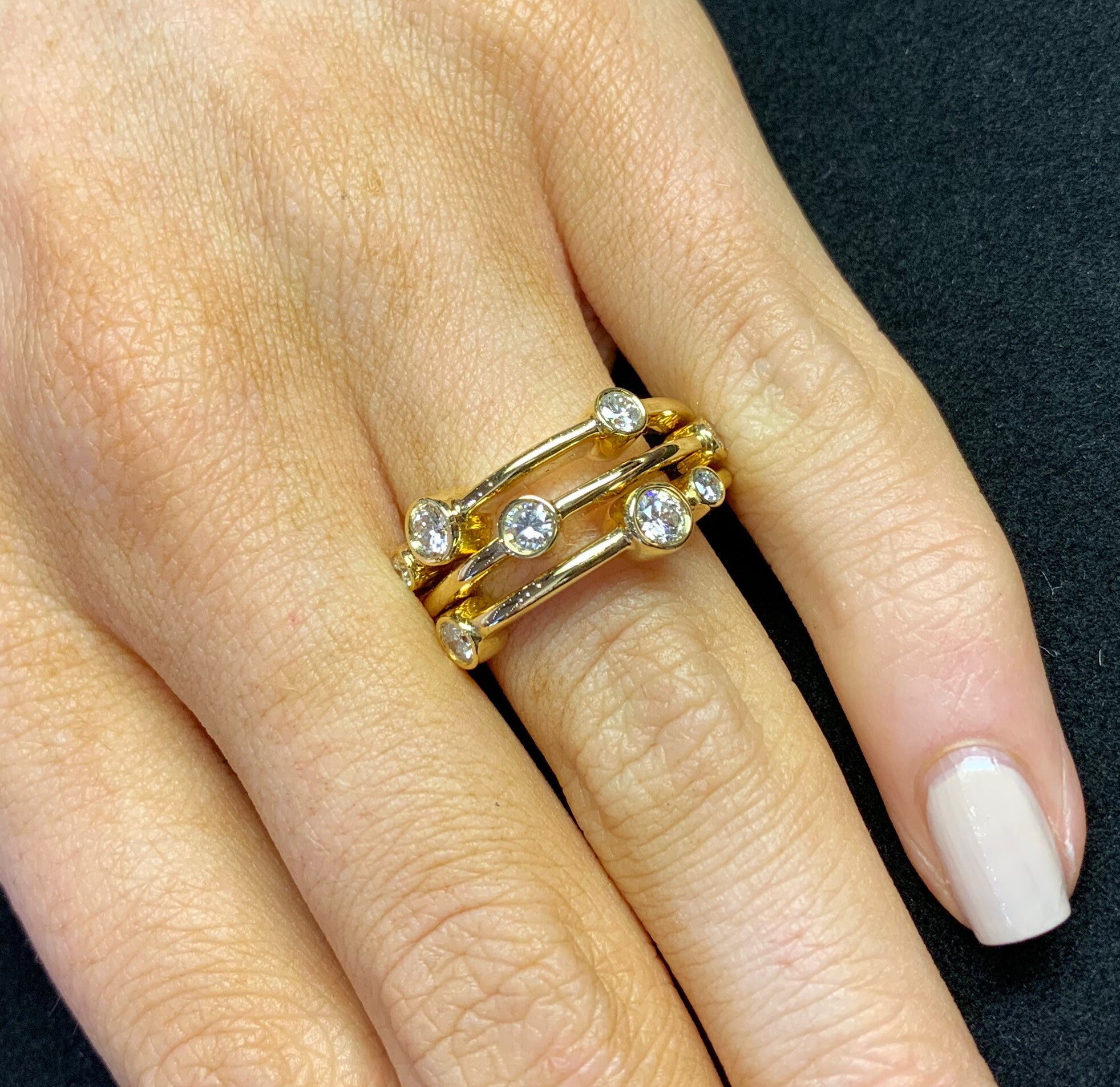 Diamond Scatter Ring. 18ct Yellow Gold. Superbly Made | Etsy