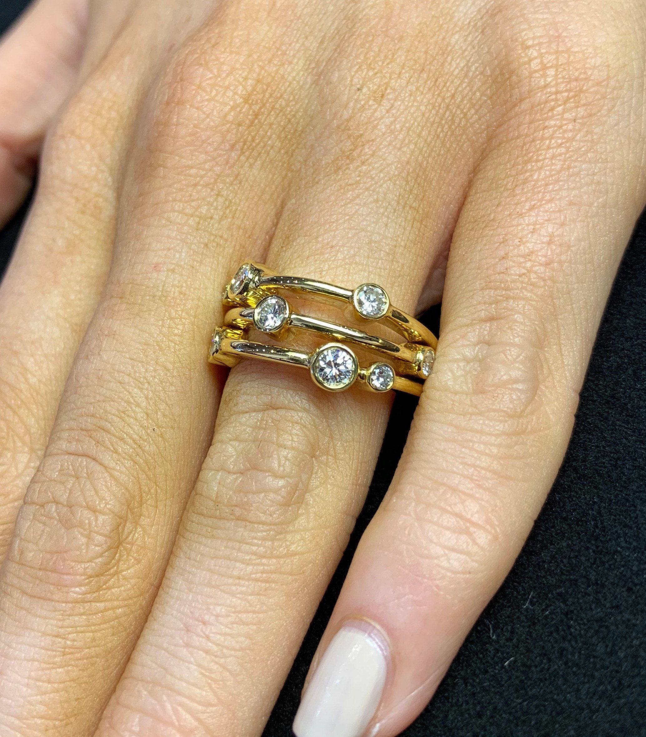 Diamond Scatter Ring. 18ct Yellow Gold. Superbly Made | Etsy