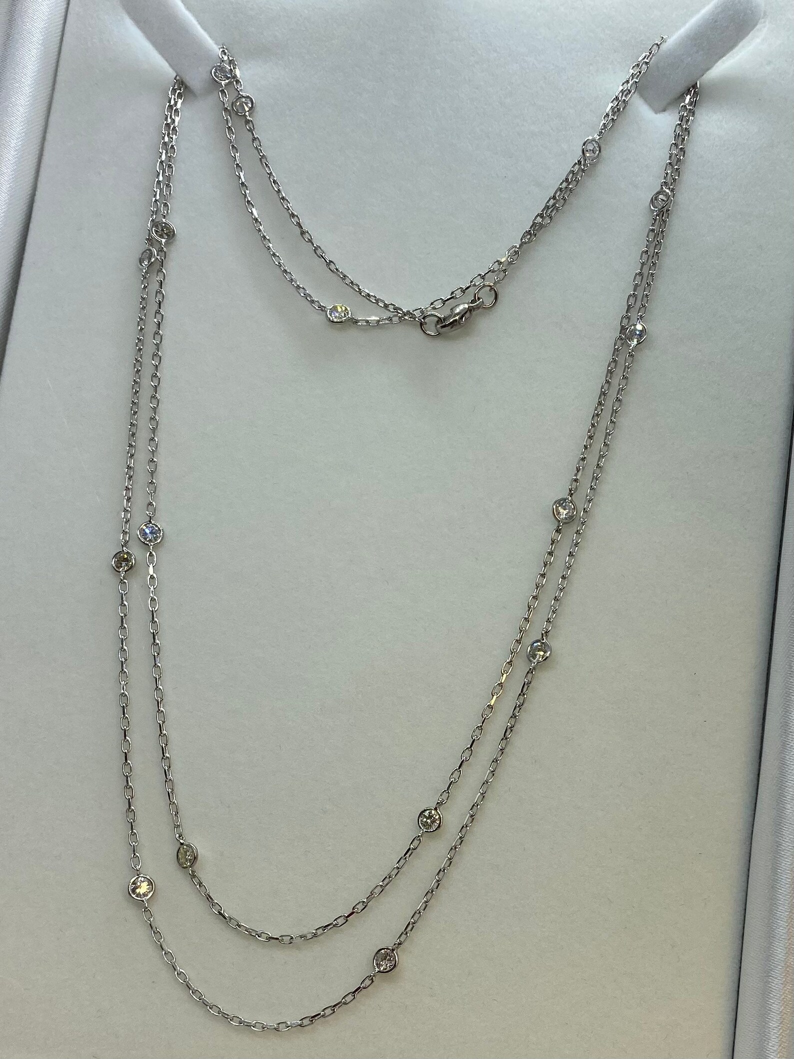 Diamond Long Necklace / Chain. Spectacle Set Diamond Guard - Etsy UK