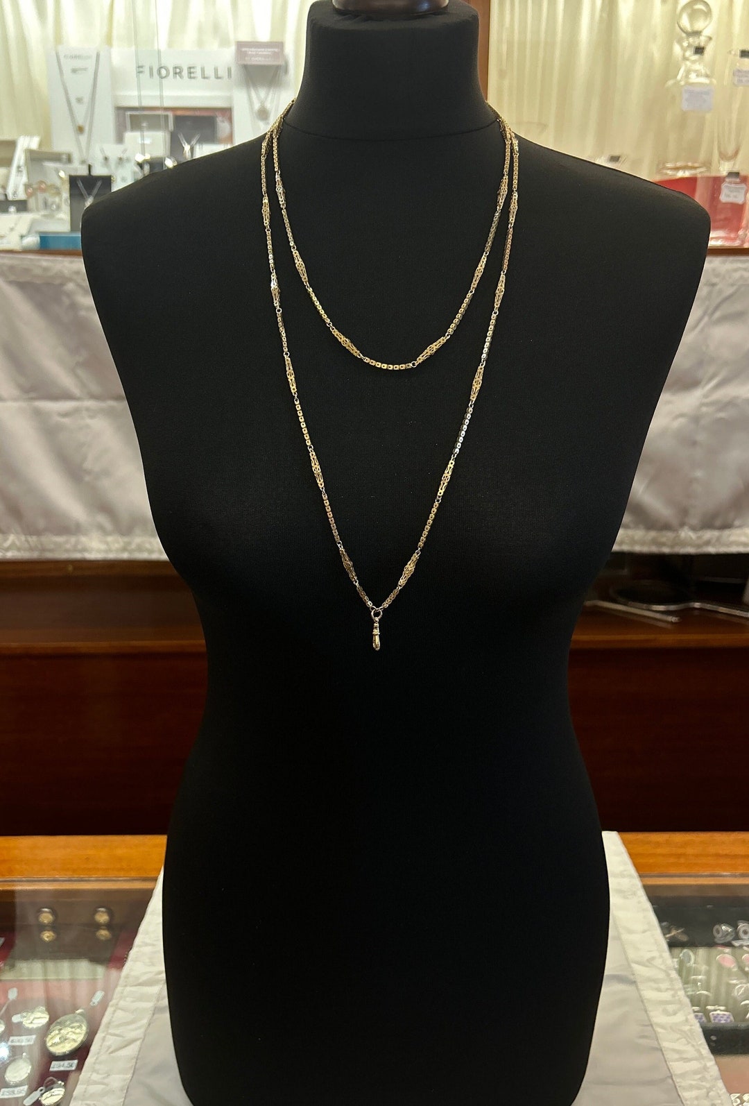 Antique Victorian 9ct Gold Lantern Link Guard Chain. Full Length. 53 ...