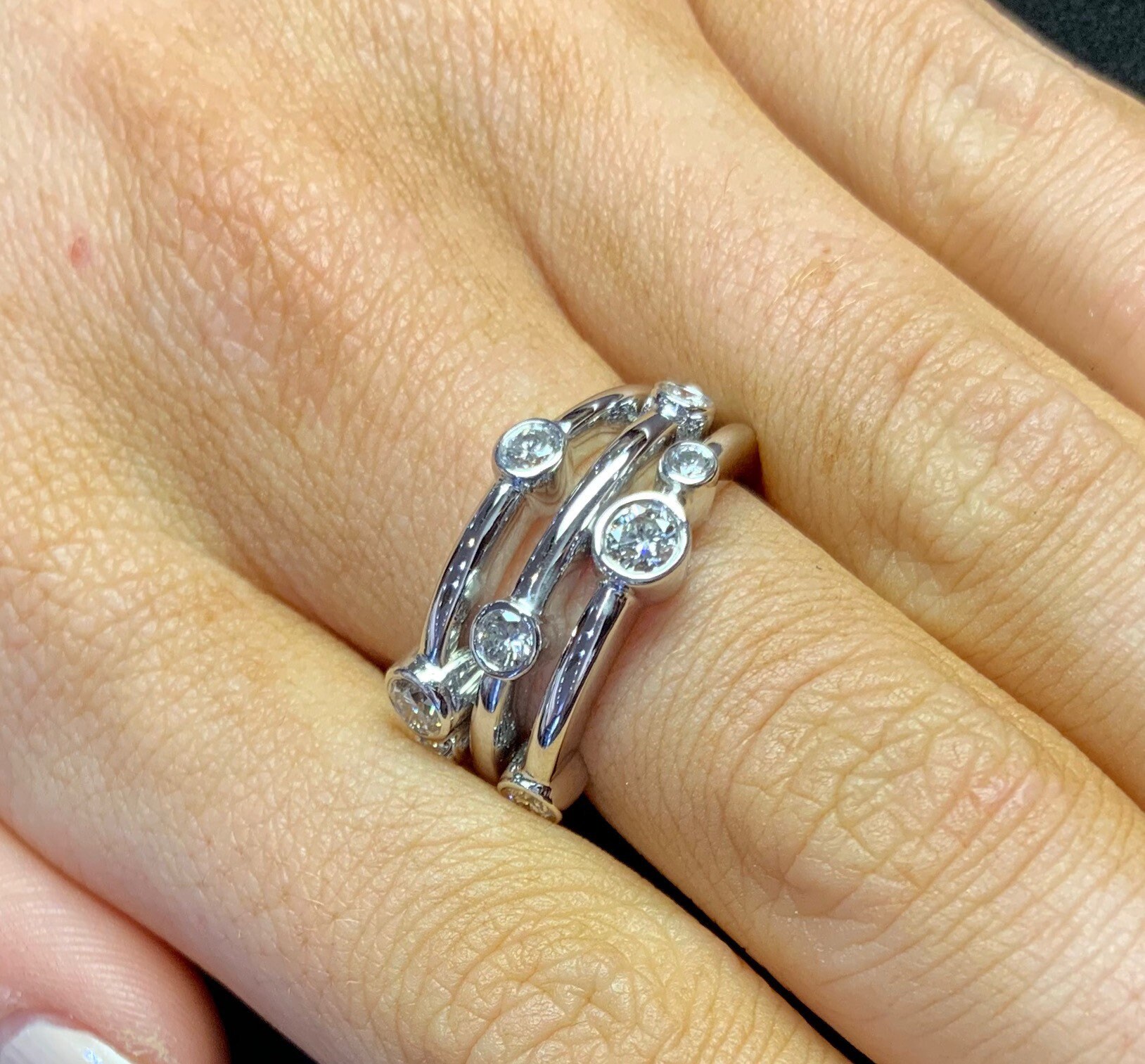 Diamond Scatter Ring. 18ct White Gold. Superbly Made Quality - Etsy UK