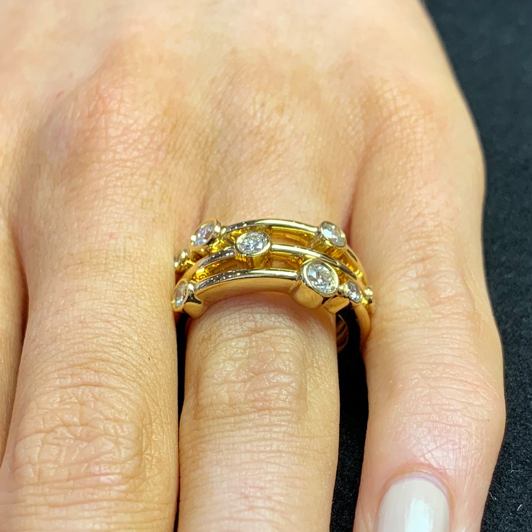 Diamond Scatter Ring. 18ct Yellow Gold. Superbly Made | Etsy