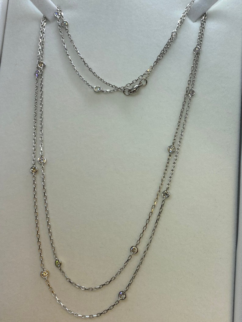 Diamond Long Necklace / Chain. Spectacle Set Diamond Guard - Etsy UK