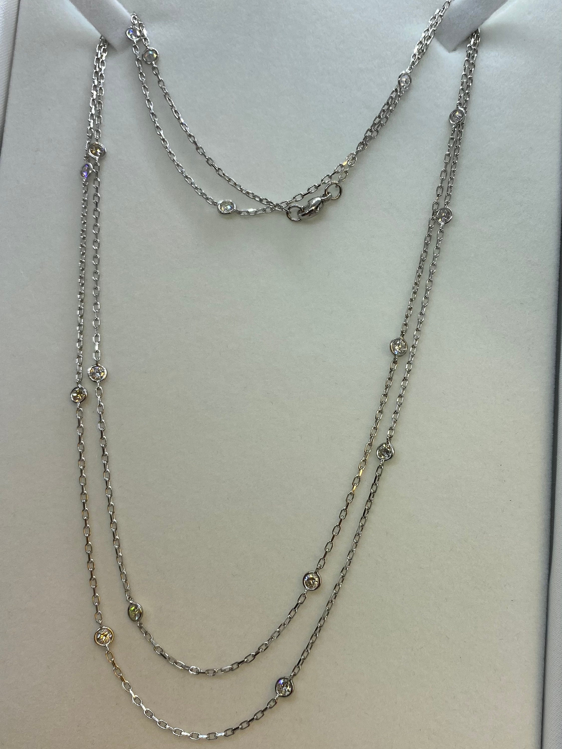 Diamond Long Necklace / Chain. Spectacle Set Diamond Guard - Etsy UK