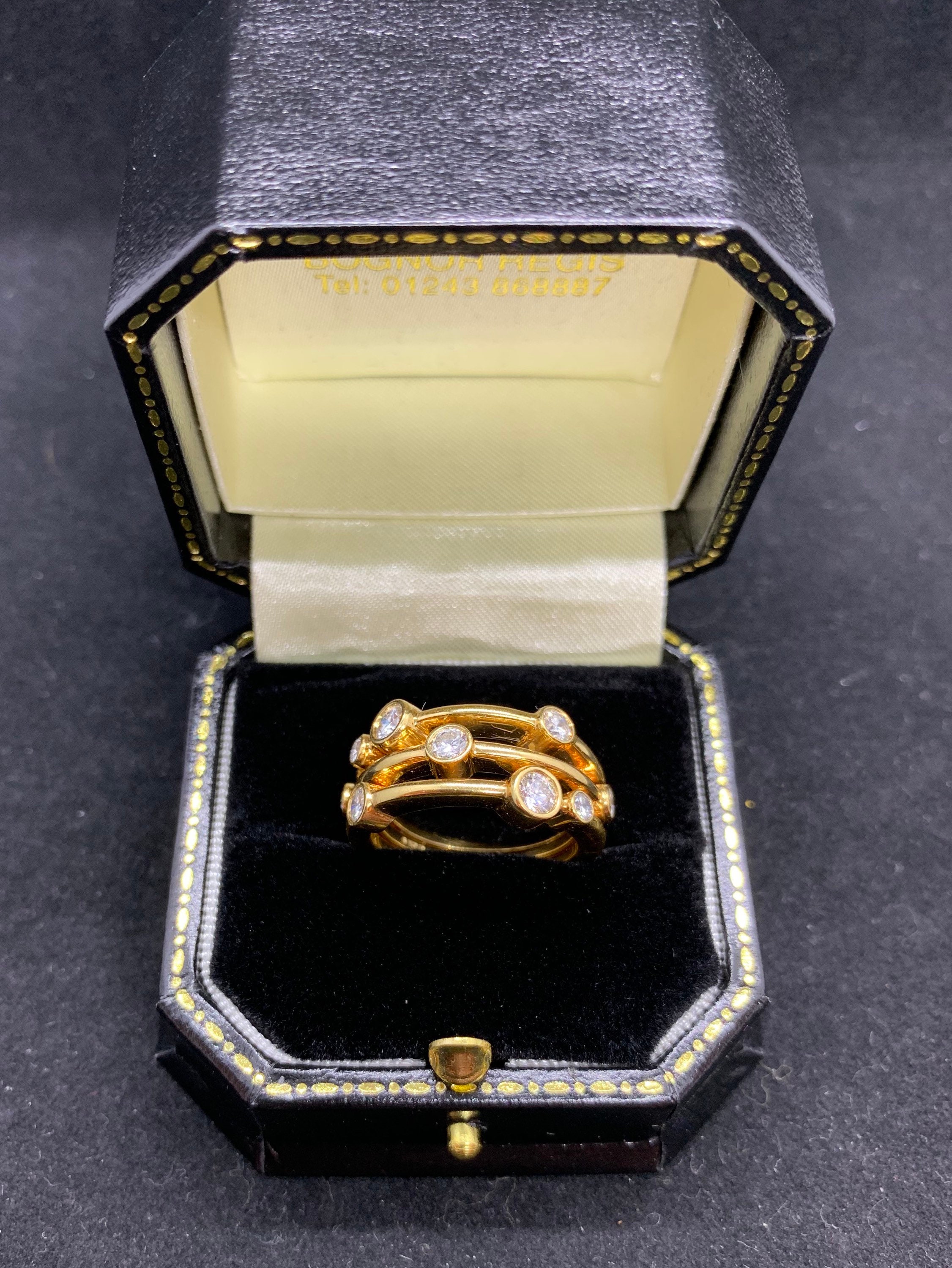 Diamond Scatter Ring. 18ct Yellow Gold. Superbly Made | Etsy