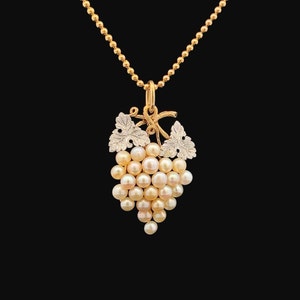 Antique Edwardian 15ct Gold & Platinum Grapes Pendant Set With Natural ...