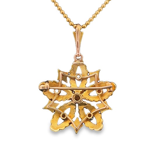Antique Natural Split Pearl 15ct Gold Star Pendant / … - Gem