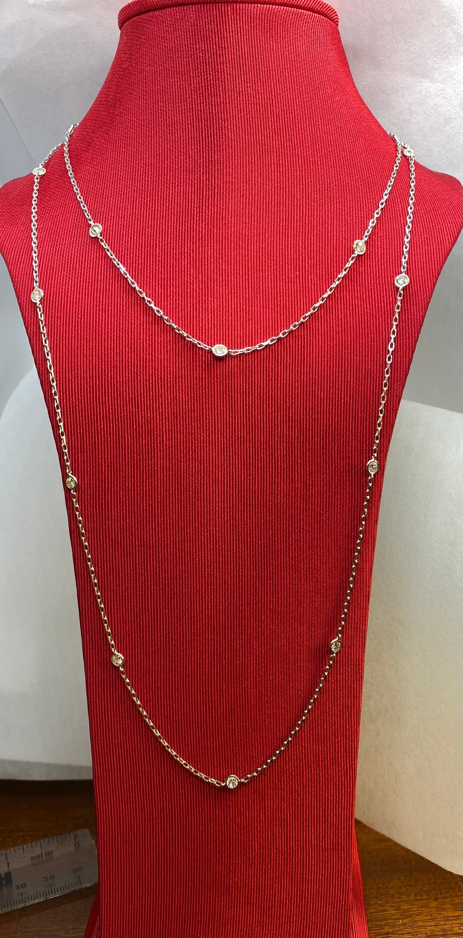 Diamond Long Necklace / Chain. Spectacle Set Diamond Guard | Etsy