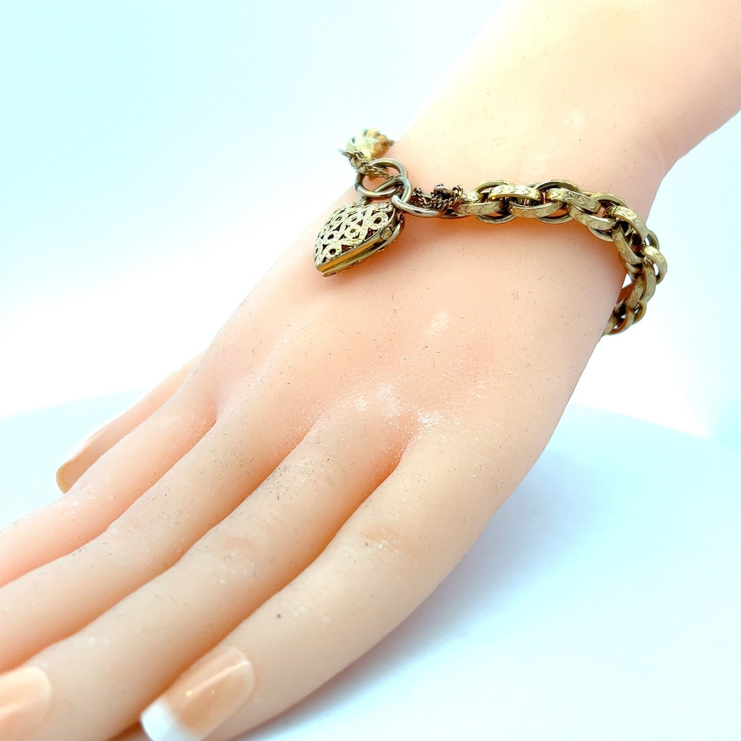 Vintage 9ct Gold Victorian Style Link Bracelet. Padlock Clasp. Very ...