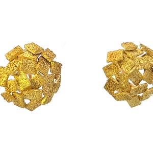 Vintage 1964 Andrew Grima Brick Earrings. 18ct Gold. Andrew Grima for ...