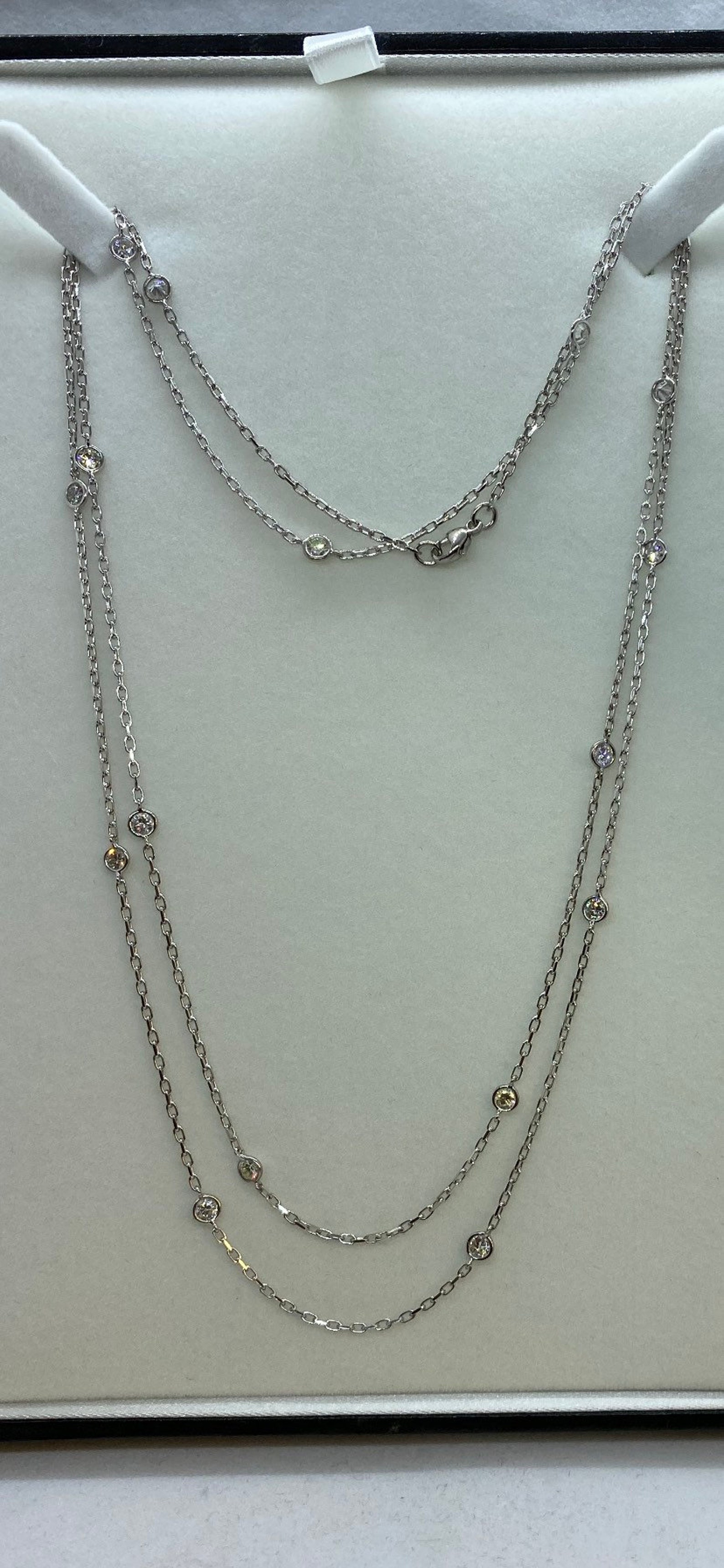 Diamond Long Necklace / Chain. Spectacle Set Diamond Guard | Etsy