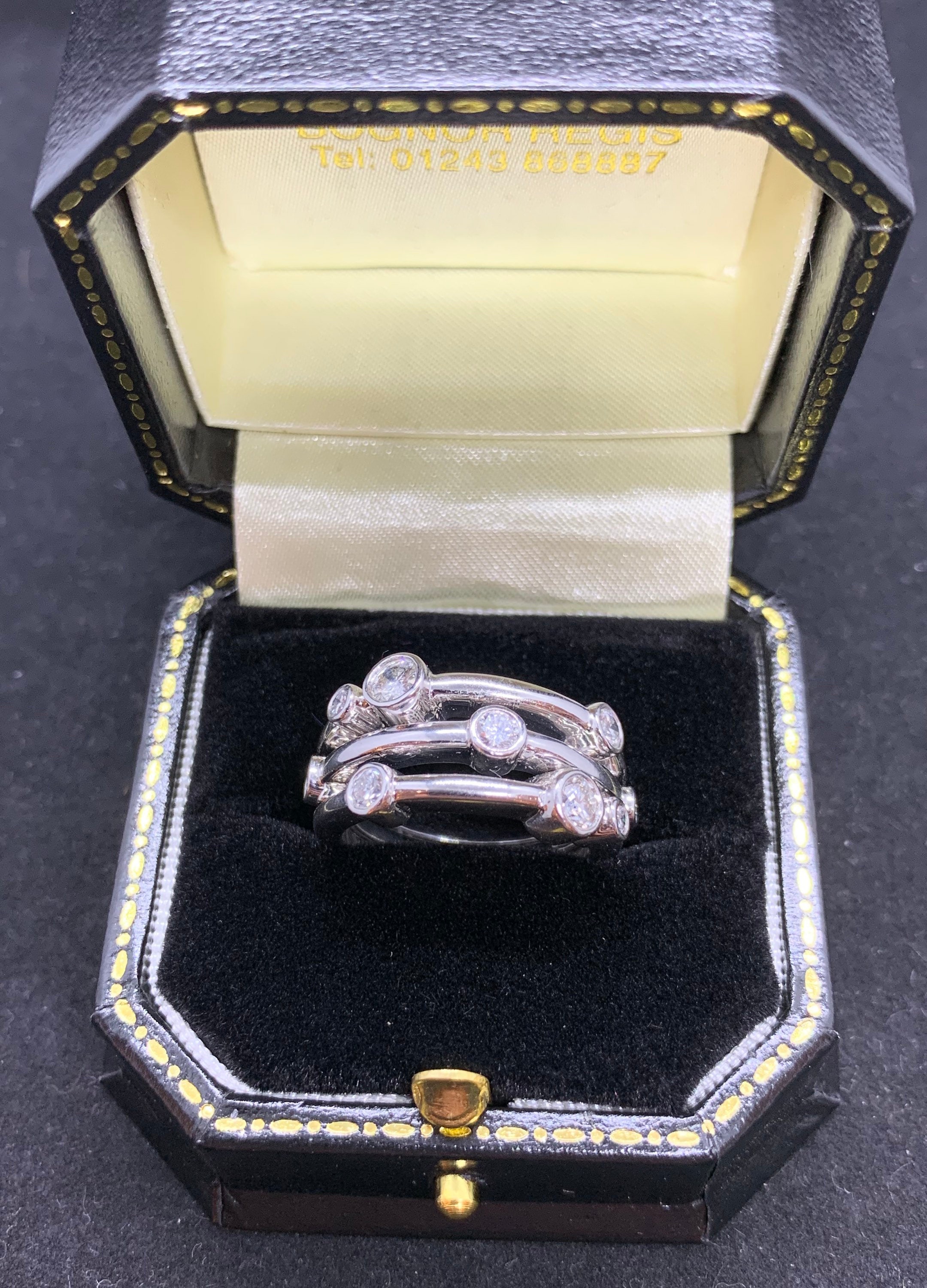 Diamond Scatter Ring. 18ct White Gold. Superbly Made | Etsy