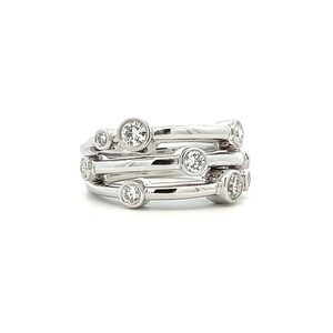 Diamond Scatter Ring. 18ct White Gold. Superbly Made, Quality Raindance ...