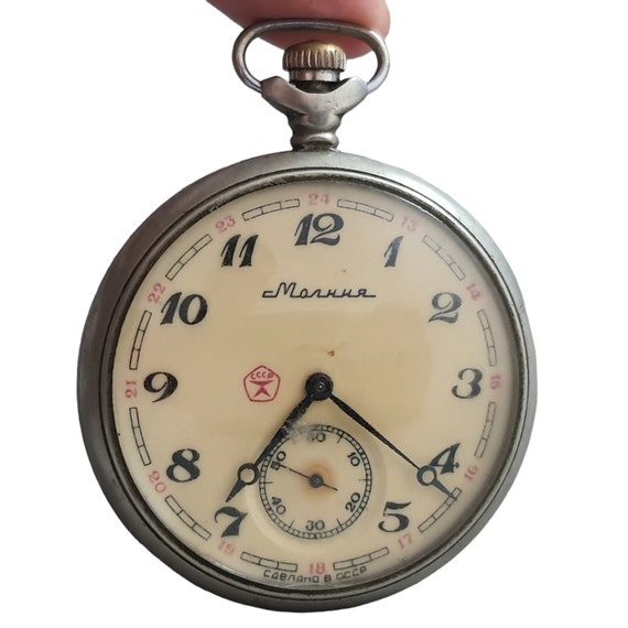 Pocket watch Molnija watch Soviet watch USSR watch Vi… - Gem